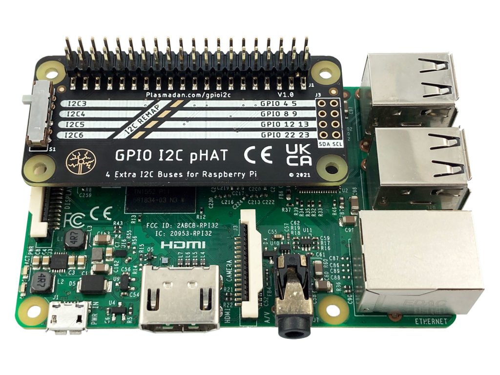GPIO I2C pHAT - PlasmaDan Electronics